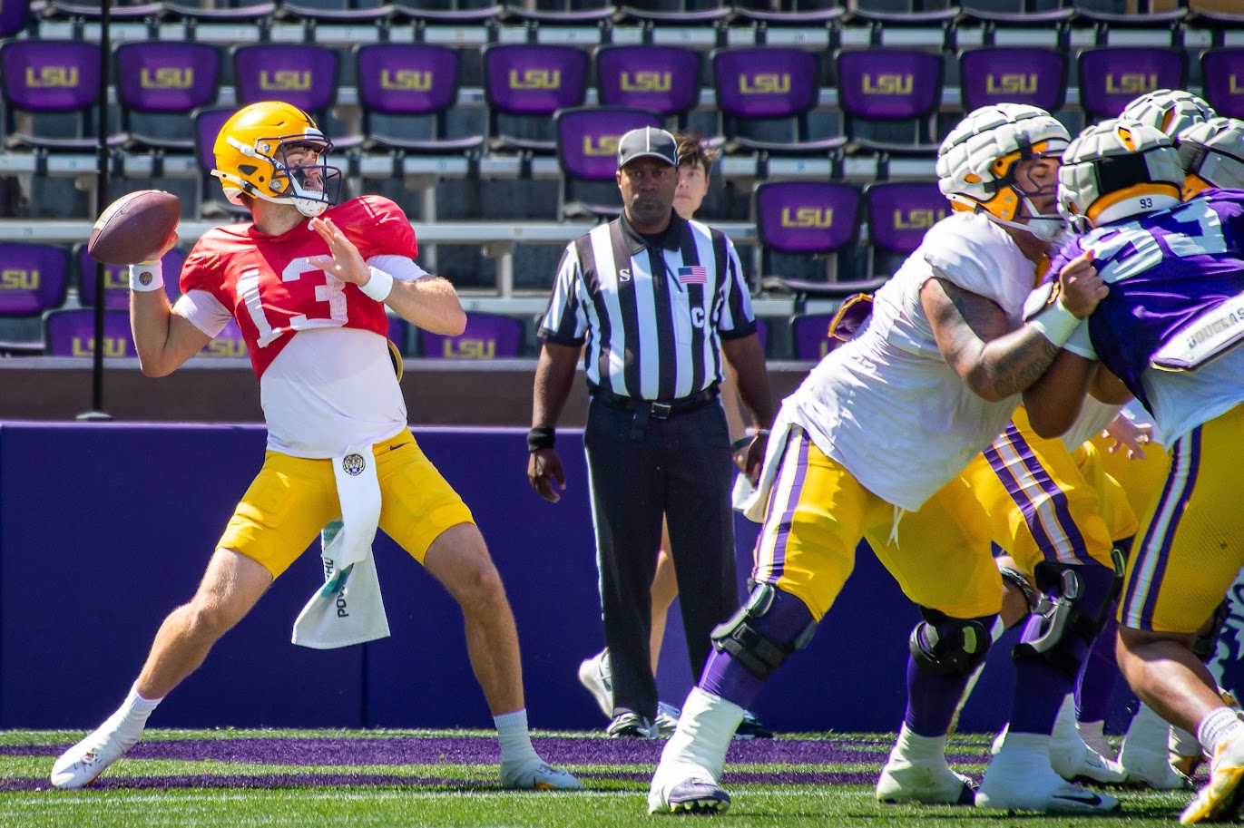 New LSU QB Ju’Juan Johnson, RB Harlem Berry Highlight Scrimmage; Colin ...