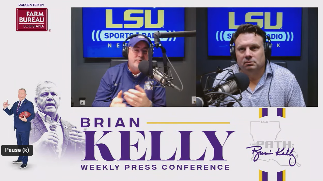 LSU Football Coach Brian Kelly’s Alabama Week Press Conference ...