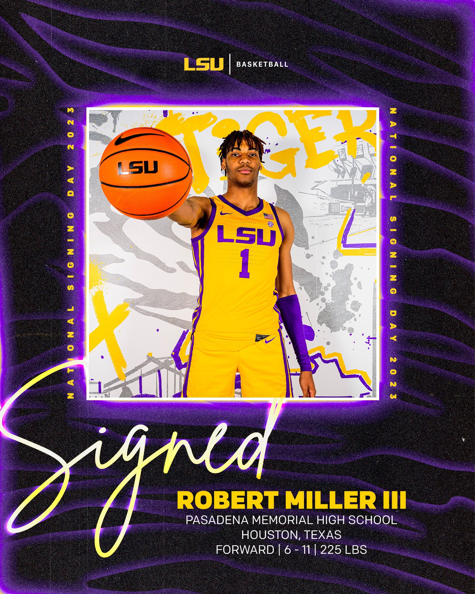 LSU basketball coach Matt McMahon receives signing papers from Houston ...