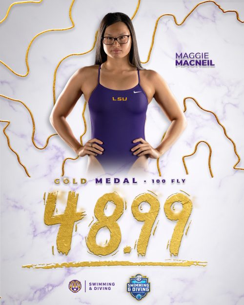 History in the making: LSU’s Maggie MacNeil wins 50-free for school’s ...