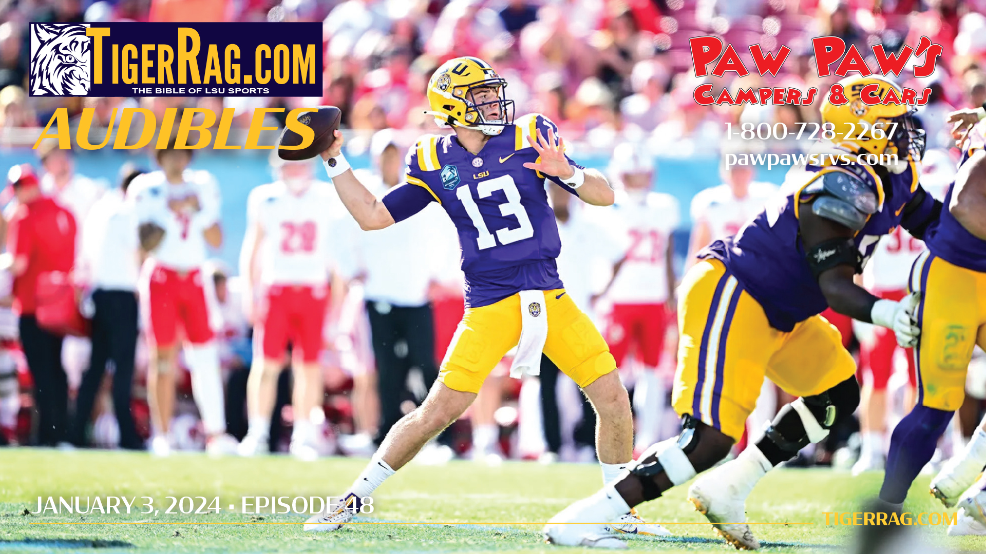 WATCH & LISTEN: Garrett Nussmeier cranks up his bus, shines, rallies ...